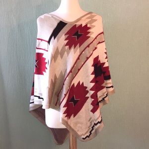Boston Proper | Sweaters | Boston Proper Indian Pattern Poncho Size Sxs ...